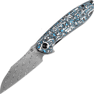 Kansept Prometheus Damascus Blue Whire Nebula Carbon Fiber K1040A3 ...