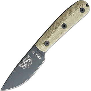 ESEE-3 Lama Liscia, Manico Tradizionale, Fodero in Kydex ESEE-3HM-K ...