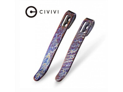 Civivi Two Flamed Titanium Clips T002A - Accessories for folding knives ...