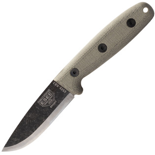 ESEE Knives RB3 Camp-Lore, scandi grind, leather sheath, Rueben Bolieu ...