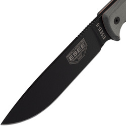 ESEE Knives Model 6 black blade, grey handle 6P-B with black sheath ...